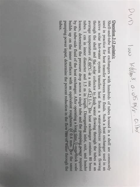Solved Question 3 (3 points): Shell-and-tube heat exchangers | Chegg.com