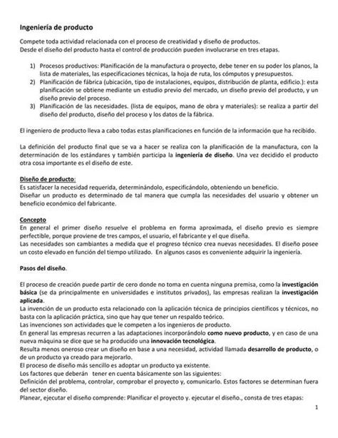Ingeniería De Producto El Rincón De La Ingeniería Udocz