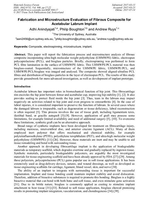Fabrication And Microstructure Evaluation Of Fibrous Composite For Acetabular Labrum Implant