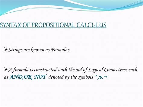 The Propositional Calculus Ppt