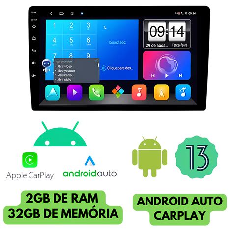 Multimidia 9 Polegadas Android 13 2gb 32gb E Tech Carplay Amarok