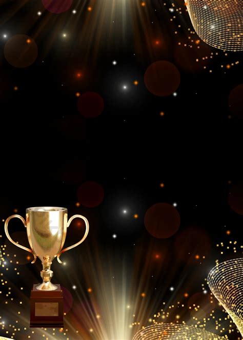 Award Trophies Black Gold Trophy Awards Background Line Light Gradient
