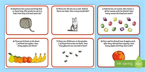 Fractions Word Problems Maths Challenge Cards Teacher Made