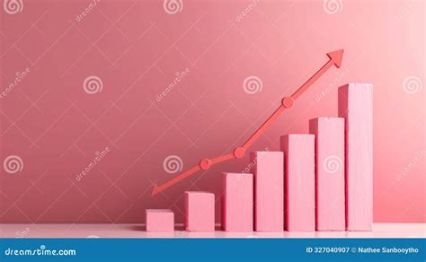Pink Bar Chart With An Upward Arrow Symbolizing Growth And Success