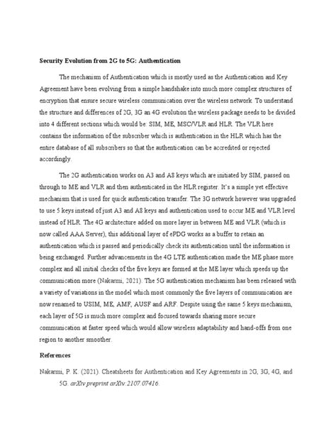 Security Evolution From 2g To 5g Authentication Pdf