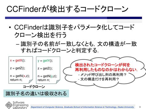 ppt コードクローンに含まれるメソッド呼び出しの 変更度合の調査 powerpoint presentation id 2722050