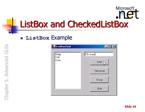 Chapter 3 Listbox Slide 10 20 Chapter 5 Advanced Guis Listbox