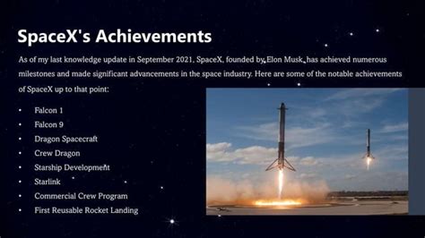 Spacex Presentationpptx Space And Astronomy Science