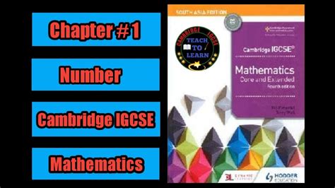 Chapter 1 Number Cambridge Igcse Mathematics Youtube