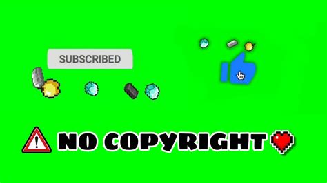Subscribe And Like Overlay Greenscreen Minecraft Themedminecraft🔥