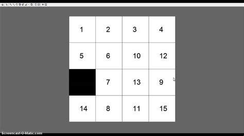 Sliding Tile Puzzle Generate And Solve In Matlab Youtube