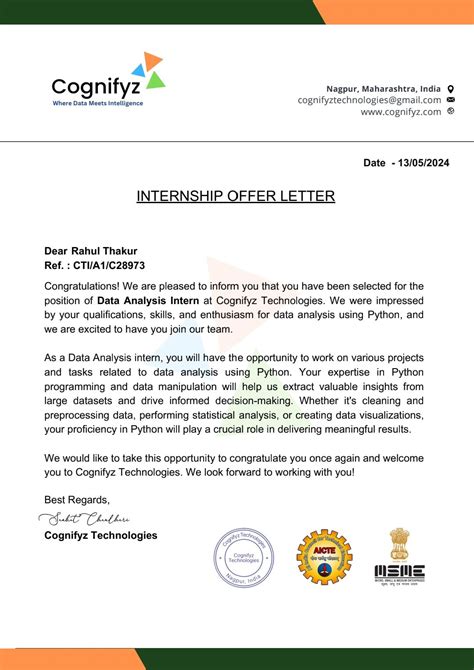 Rahul Thakur On Linkedin Cognifyz Dataanalysis Internship