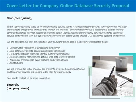 Best Data Security Software Cover Letter For Company Online Database Security Proposal Designs Pdf