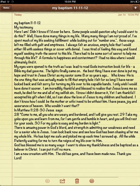 My Baptism Testimony