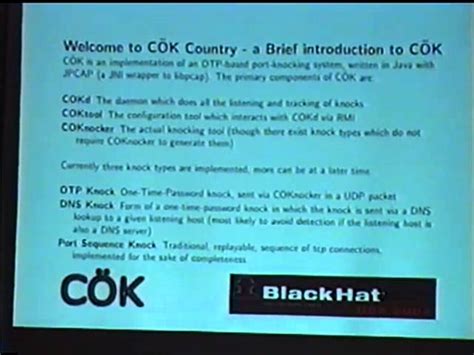 Black Hat Talk Cryptographic Port Knocking From Black Hat Class Central