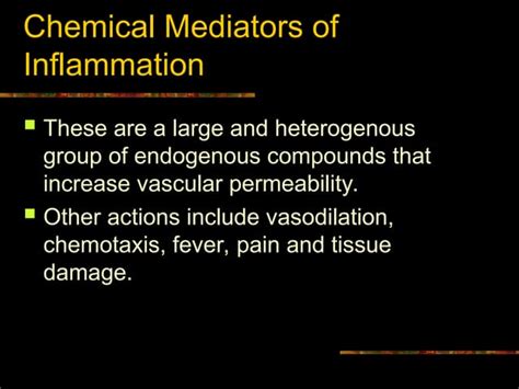 Chemical Mediators In Acute Inflammation Ppt