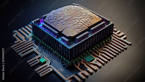 Human Brain As A Microchip Illustration Digitalization Business Artificial Intelligence