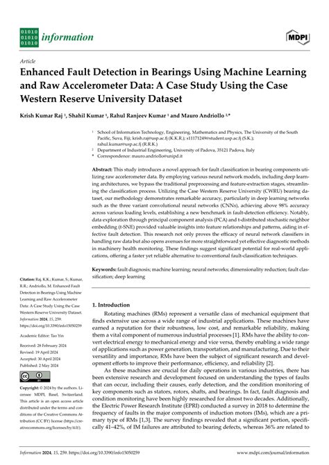 pdf enhanced fault detection in bearings using machine learning and
