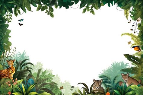 Premium Ai Image Wild And Lush Jungle Border Clipart Embark On An