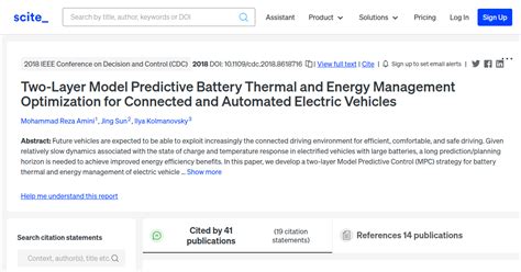 Two Layer Model Predictive Battery Thermal And Energy Management Optimization For Connected And