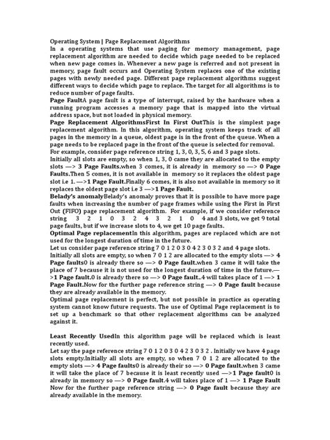 Operating System Lru Pdf Operating System Technology Digital