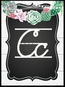 Cactus Classroom Decor Cursive Alphabet Posters Alphabet Poster Cursive Alphabet Classroom