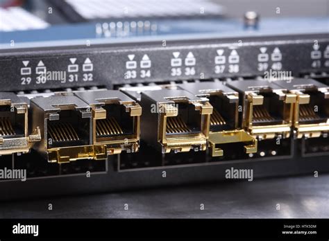 Technology IT Switch With Ethernet Port Close Up Stock Photo Alamy