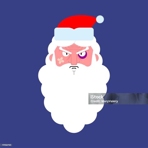 훌리건 화가 산타 얼굴 깡패 클로스 루피안 크리스마스 할아버지 새해 벡터 일러스트레이션 12월에 대한 스톡 벡터 아트 및 기타