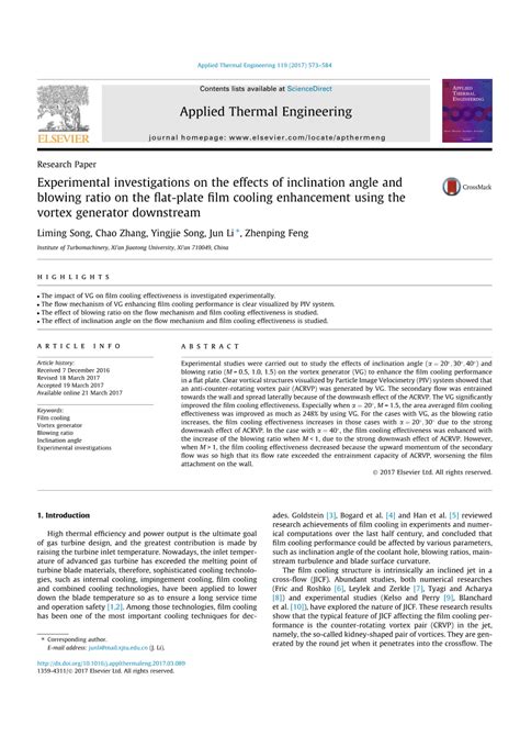 Pdf Experimental Investigations On The Effects Of Inclination Angle