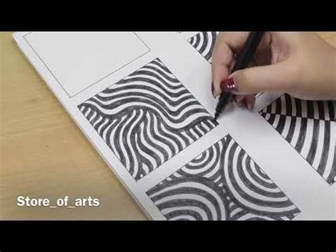 How To Draw 6 Curve Line Optical Illusion Drawings Step By Step Tutorial Optical Illusion