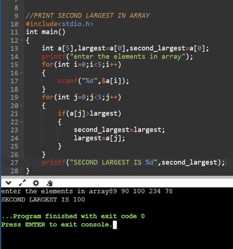 day 12 of 100daysofcodechallenge print second largest in array