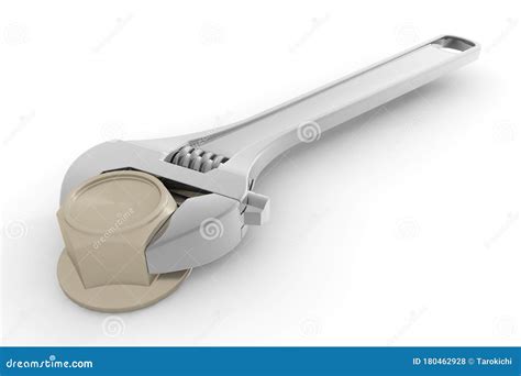 Spanner With A Bolt Ready For Screwing Royalty Free Illustration 200805279