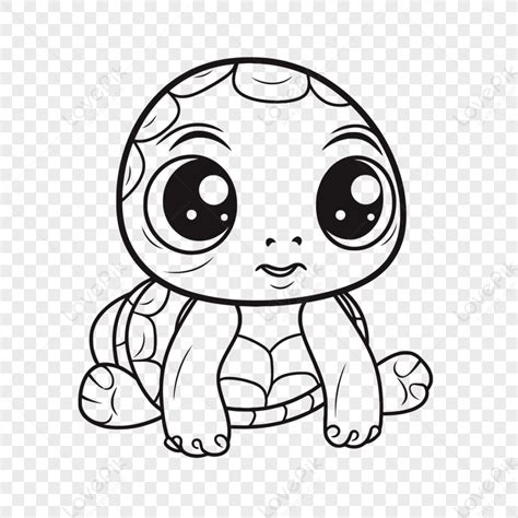 큰 눈을 가진 작은 거북이 색칠 페이지 개요 스케치 드로잉 벡터라인 아트두꺼운 선 Png 일러스트 무료 다운로드 Lovepik