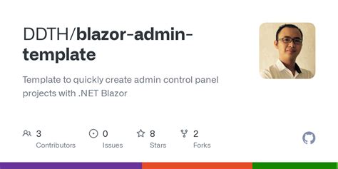 Github Ddthblazor Admin Template Template To Quickly Create Admin Control Panel Projects
