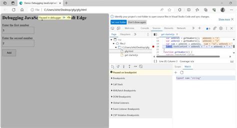 Debugging Javascript In Microsoft Edge Browser Geeksforgeeks