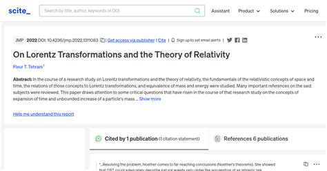 on lorentz transformations and the theory of relativity