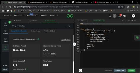 gfg160 geekstreak2025 dsa codingchallenge om ranjan