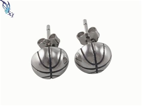 Sterling Silver Sports Earrings Basketball Earrings Baseball Earrings