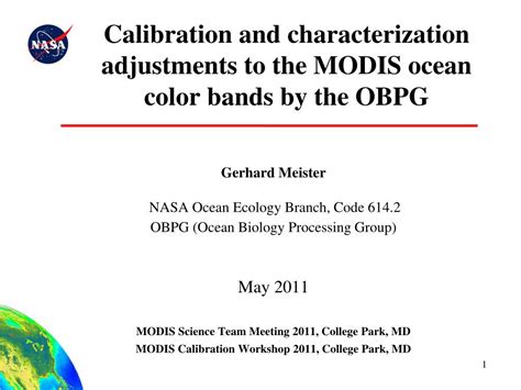 ppt calibration and characterization adjustments to the modis ocean