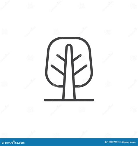 Tree Outline Icon Stock Vector Illustration Of Stroke
