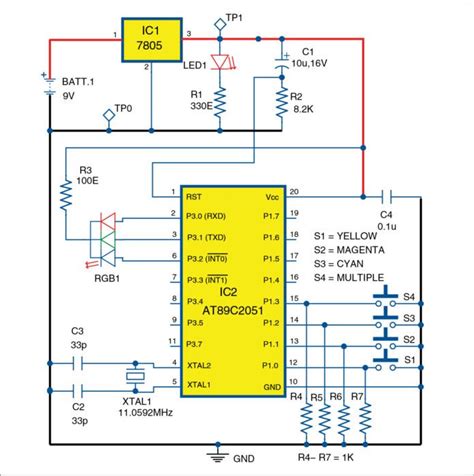 RGB Colour Generator AT89C2051 MCU Based Project