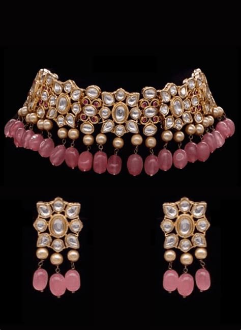 Tara Bridal Set Kundan Polki Set With Ruby Rose Accents Banu Designs