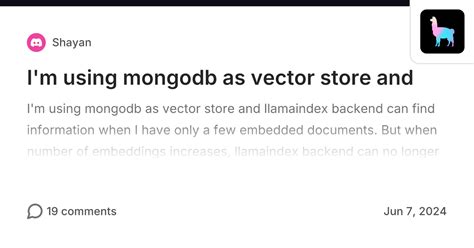 i m using mongodb as vector store and