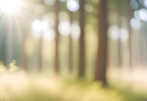 A Blurry Image Of A Tree With The Sun Shining Through It Premium AI Generated Image