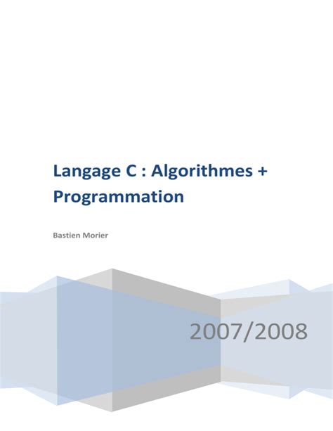 Langage C Algorithmes Programmation Zenk