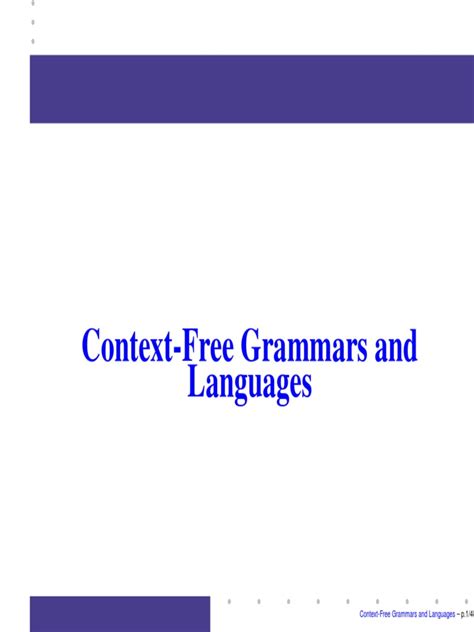 Context Free Grammars And Languages Pdf
