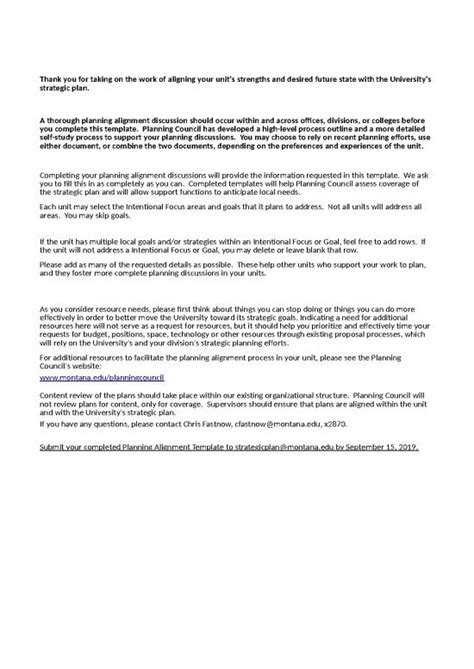 Excel Sample Sheet 41463 Planning Alignment Template