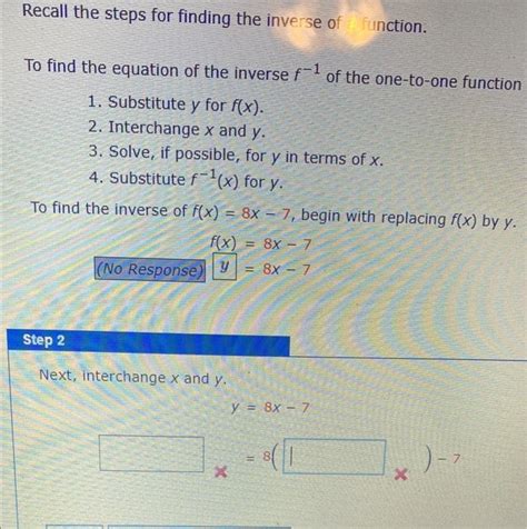 Recall The Steps For Finding The Inverse Of Function Recall The Steps For Finding The Inverse Of Function