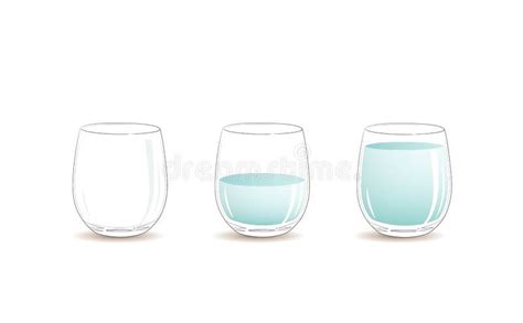 Glas Water Halfvol Half Leeg Illustratie Waterglas Stock Illustratie