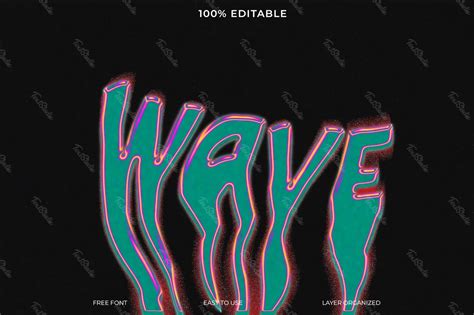 Wave Font Style Text Effect Photoshop Premium Psd File